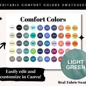 Editable Comfort Colors C1717 Color Chart, Canva Template Editable ...