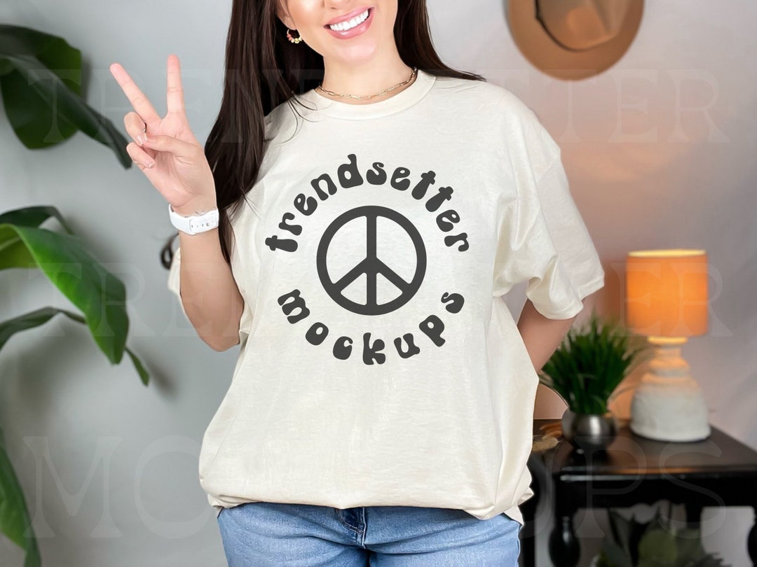 Gildan 5000 Natural Mockup, Gildan Natural Mock-up, Natural Tee Shirt ...