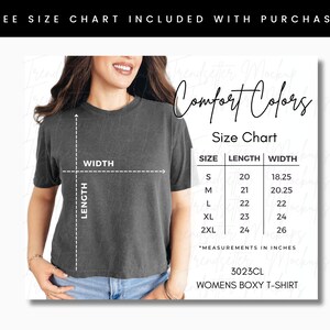 Comfort Colors 3023CL Pepper Mockup, CC3023 Cropped Boxy Tee Horizonal ...