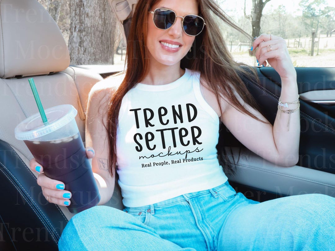 Bella Canvas 1019 White Tank Mockup | BC1019 Micro Ribbed Tank Mock-up ...