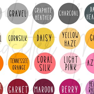 Gildan Color Chart, Handwritten Gildan 5000 Color Chart, Gildan 2000 ...