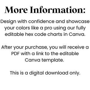 Comfort Colors Hex Codes Color Chart | Editable Canva Template | CC1717 ...