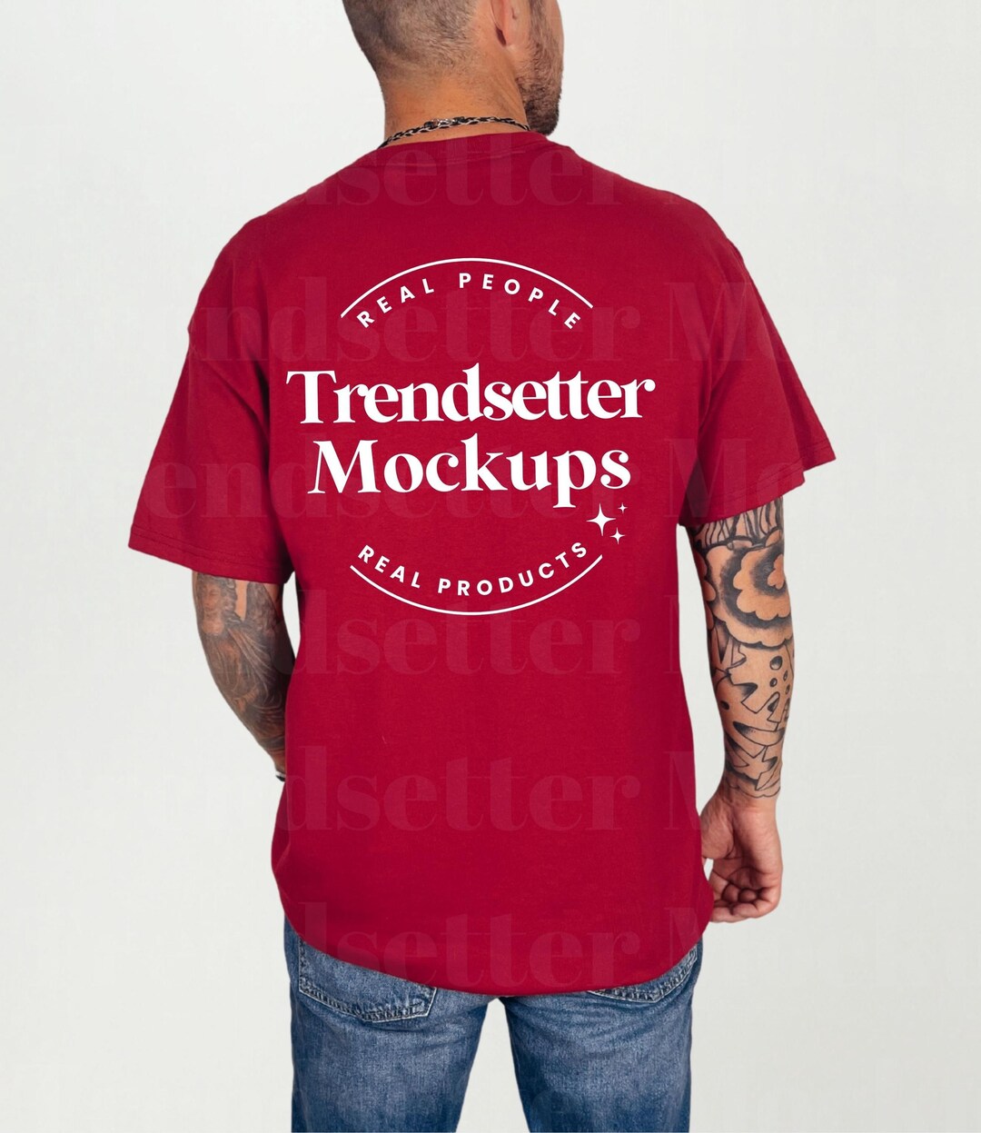 Gildan 5000 Cardinal Red Mens Mockup, G5000 Red Mock-up, Oversized Tee ...