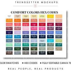 Comfort Colors Hex Codes Color Chart | Editable Canva Template | CC1717 ...