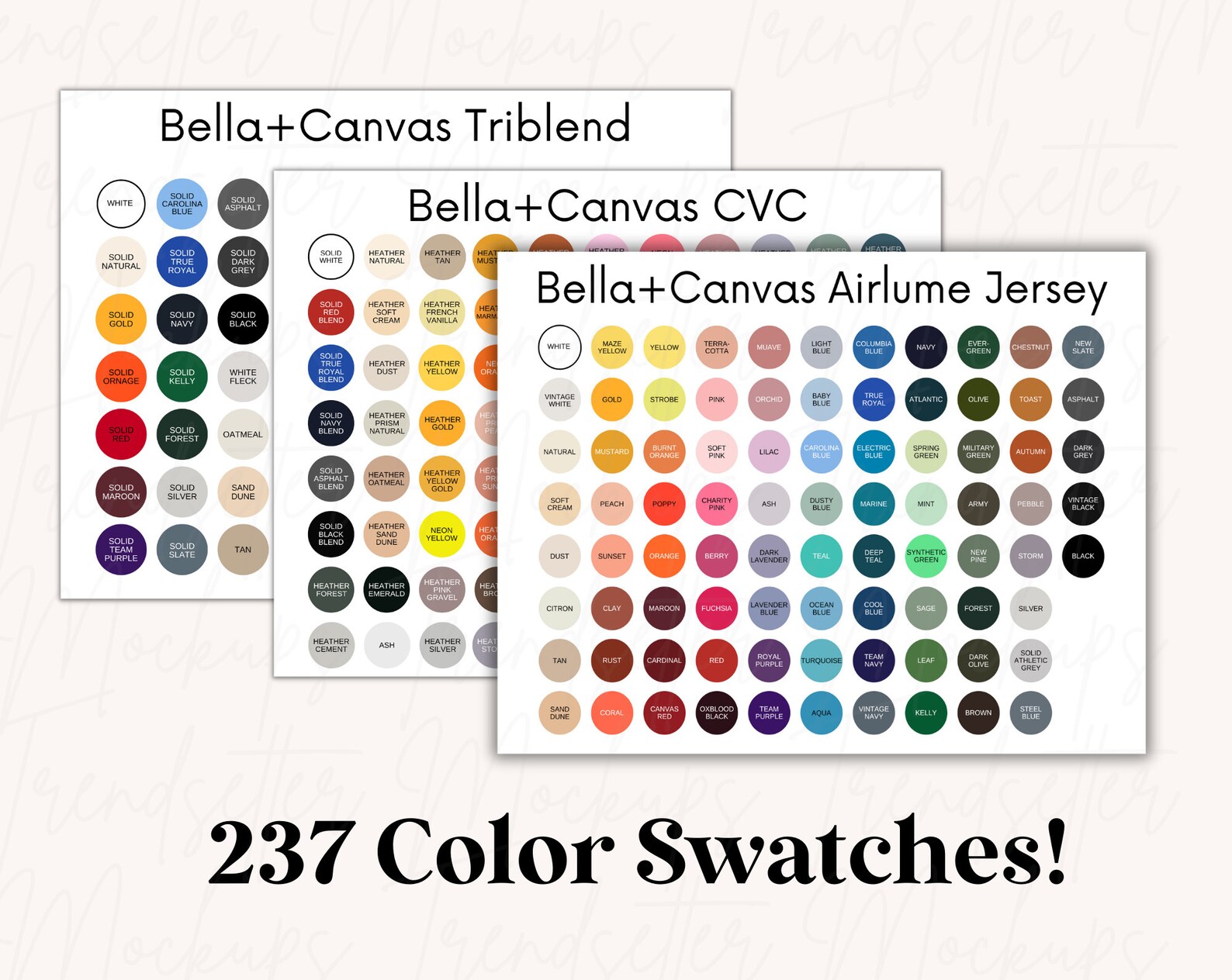 Editable Bella Canvas Color Chart, Bella Canvas 3001 Color Chart, Color ...