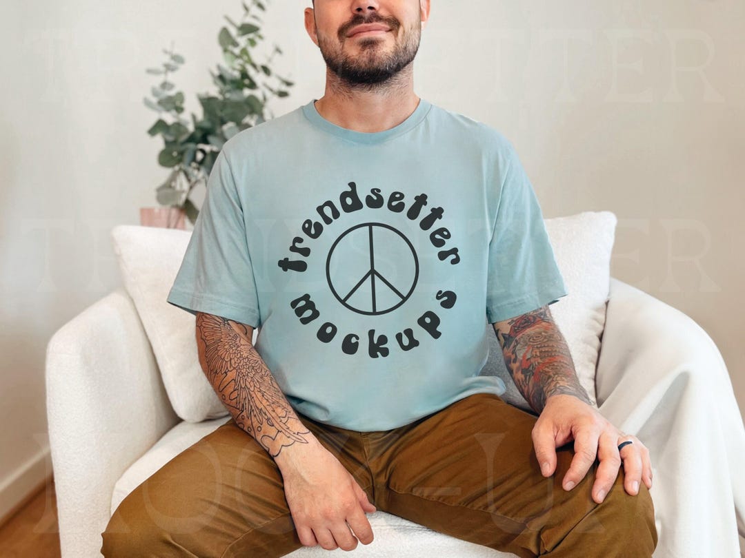 Bella Canvas 3001 Dusty Blue Mockup, BC3001 Mens Mock-up, Masculine ...