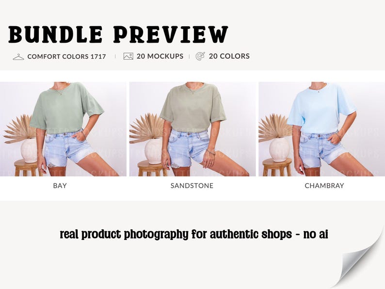 Comfort Colors 1717 T-shirt Mockup Bundle: CC1717 Boho, Real Model - Etsy
