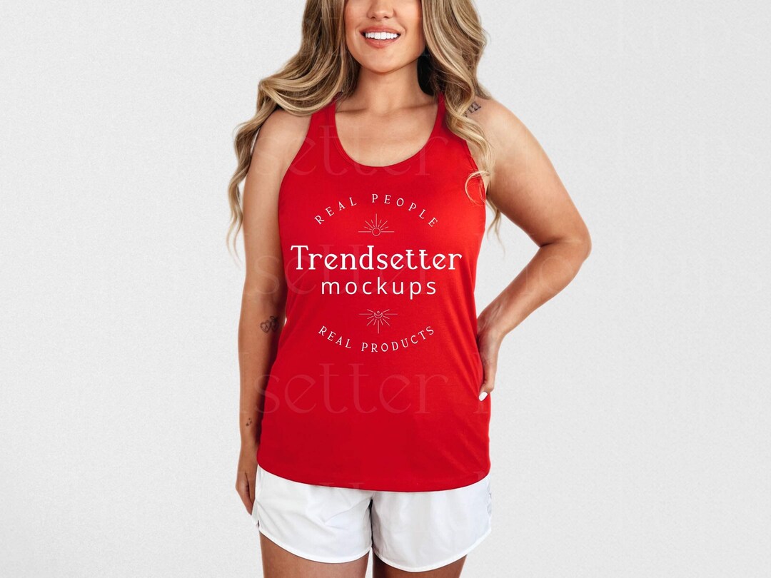 Next Level 1533 Mockup, Red Tank Mock-up, Next Level Red Tank Top Mock ...