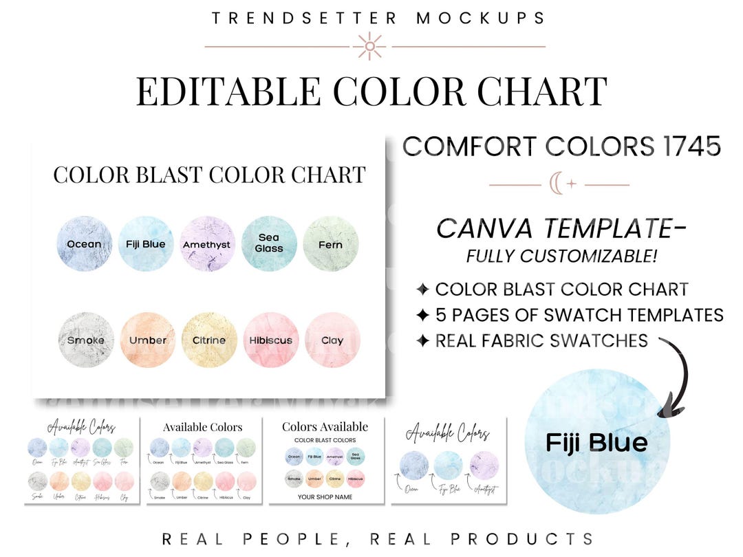 Editable Color Blast Color Chart, Color Blast 1745 Color Chart ...