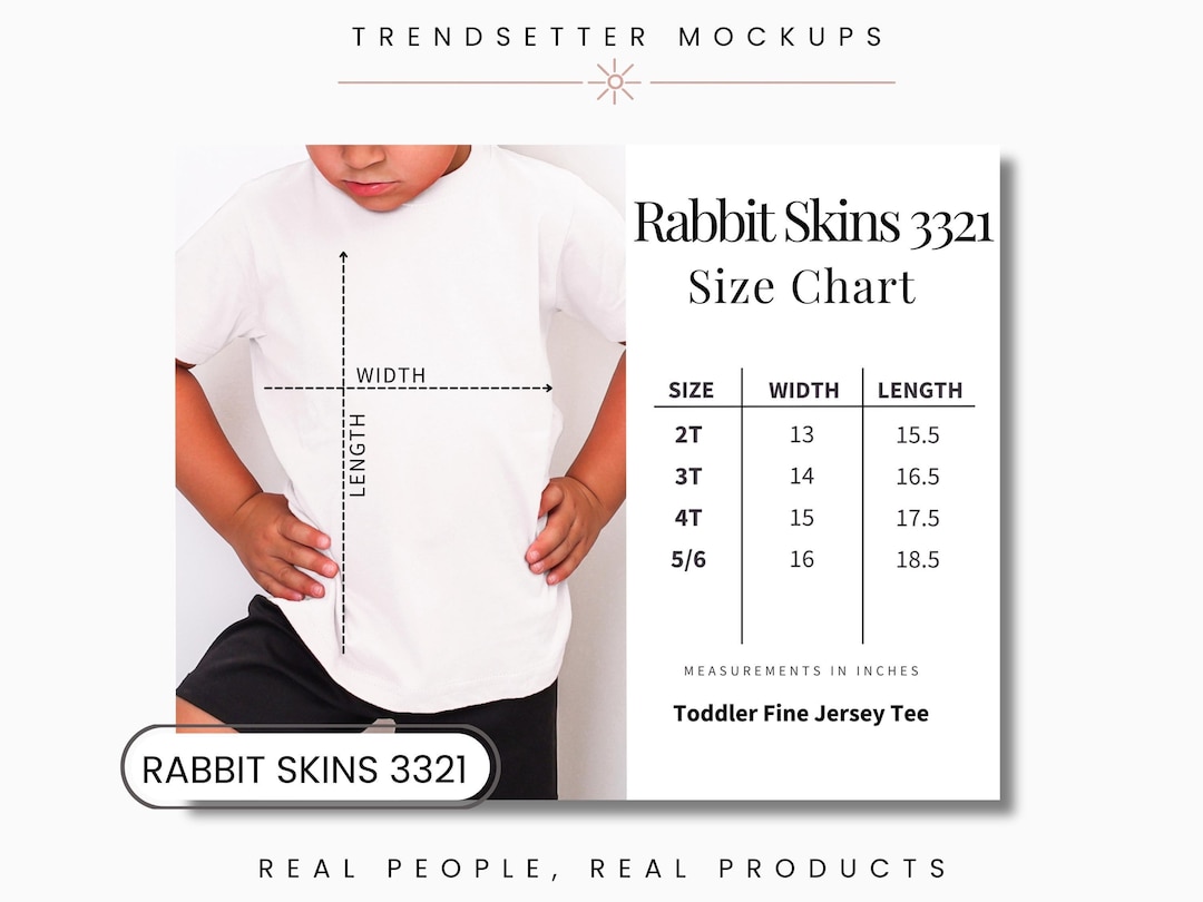Rabbit Skins 3321 Size Chart, RS3321 Sizing Guide, Real Human Model ...