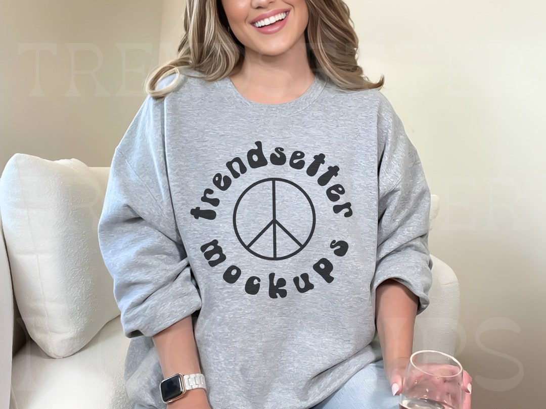 Gildan 18000 Sport Grey Crewneck Mockup, Gildan Sweatshirt Mock-up ...