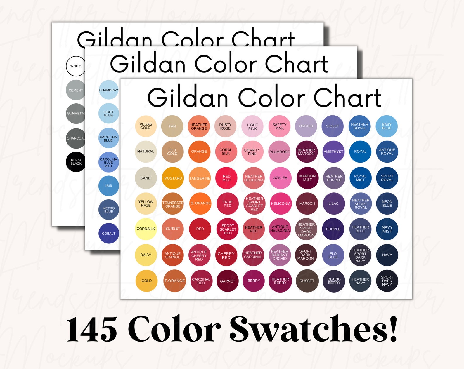 Editable Gildan Color Chart, Gildan 5000 Color Chart, Gildan 2000 Canva ...