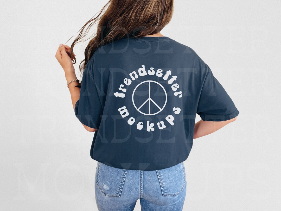 Comfort Colors 1717 Midnight Mockup, CC1717 Horizonal Mock-up, Trendy ...