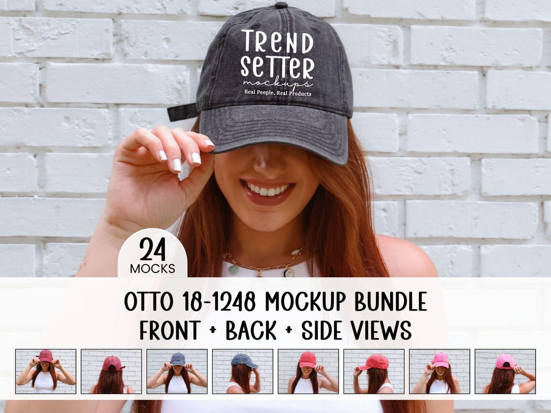 Otto Vintage Hat Mockup Bundle | Otto 18-1248 Mockups | Otto Vintage ...