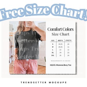 Comfort Colors 3023CL Orchid Mockup, CC3023 Cropped Boxy Tee Horizonal ...