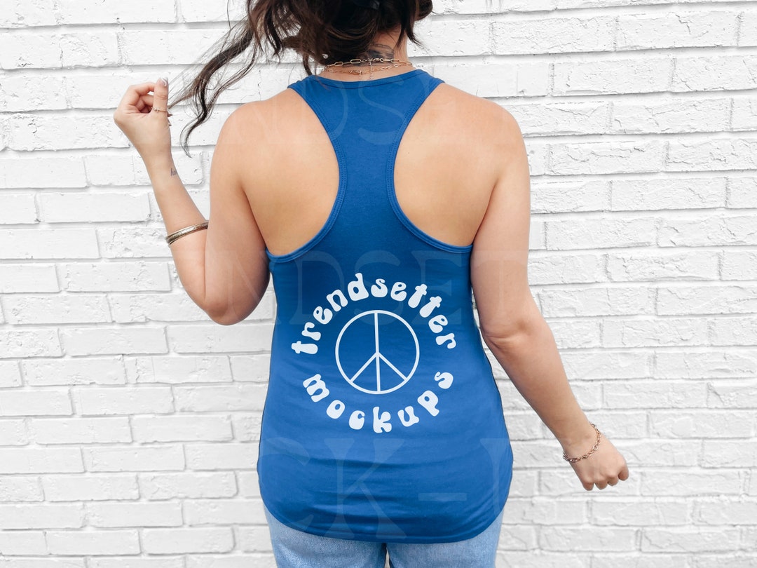 Next Level 1533 Back of Shirt Mockup, Royal Blue Tank Mock-up, Next ...