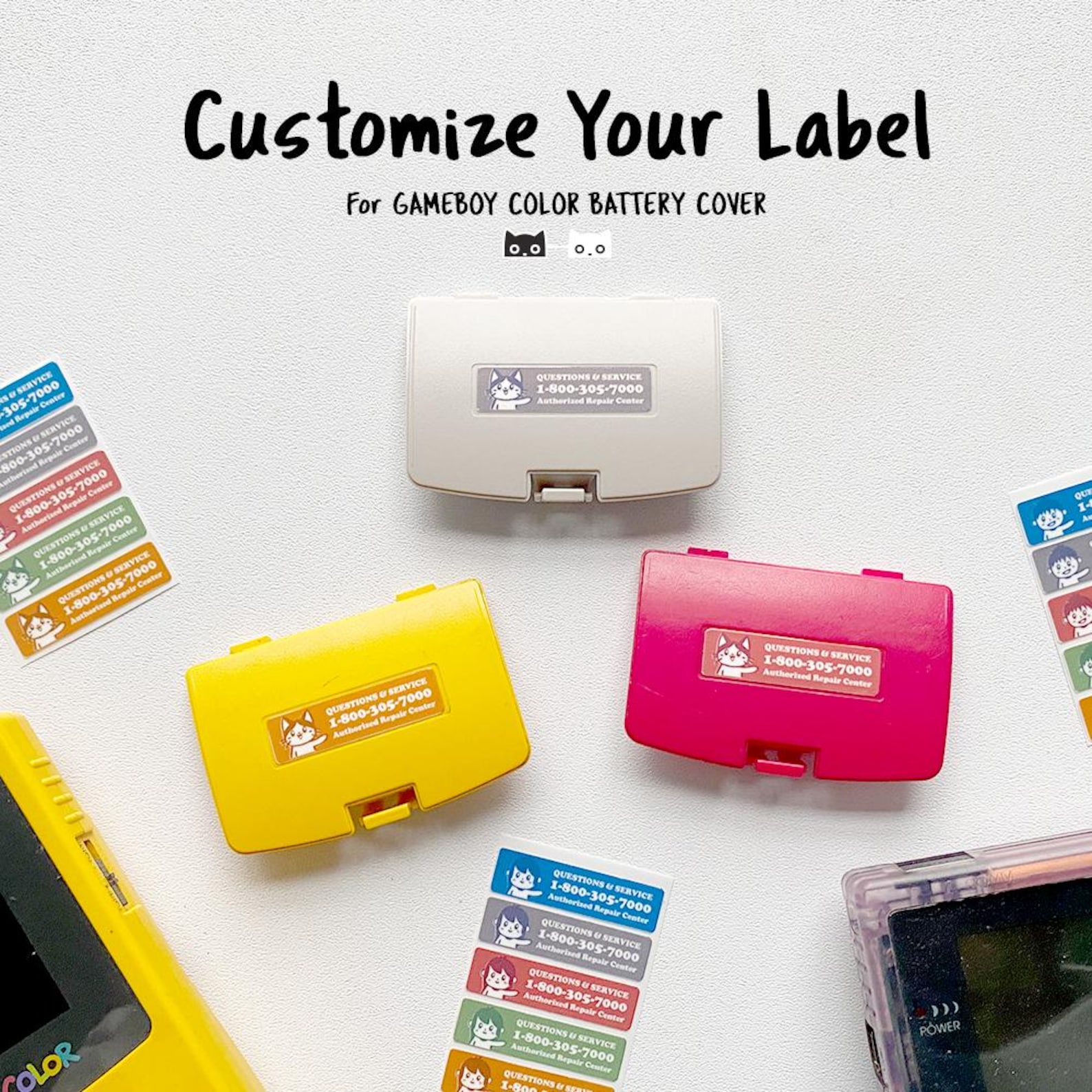 Personalized Gameboy Color Battery Label Battery Lid Back, Birthday ...