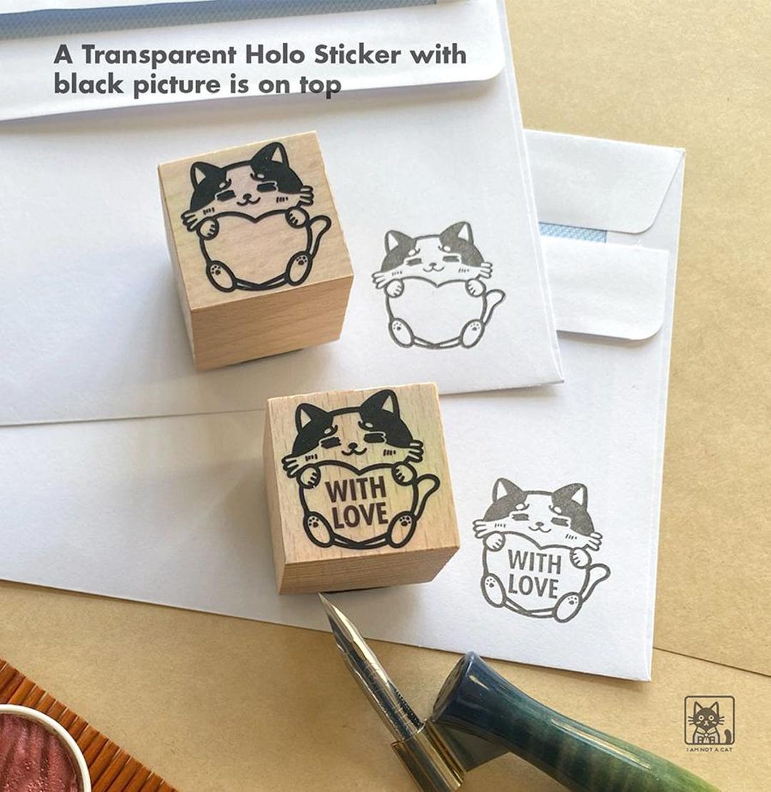 Personalized Postage Stamp | Custom Mail Rubber Stamp | Cat Heart Stamp ...