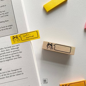 Cute Cat Stamp, Cat Message Stamp for Sticky Note Sticker, Book Tabs ...