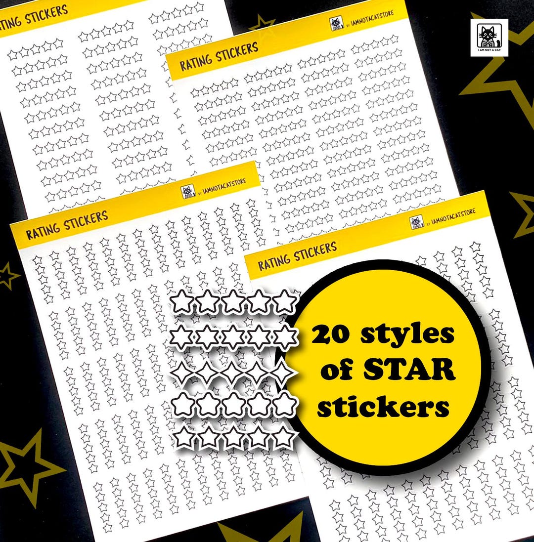 Five Star Rating Planner Sticker, Book Review Sticker, Booktok, Book ...