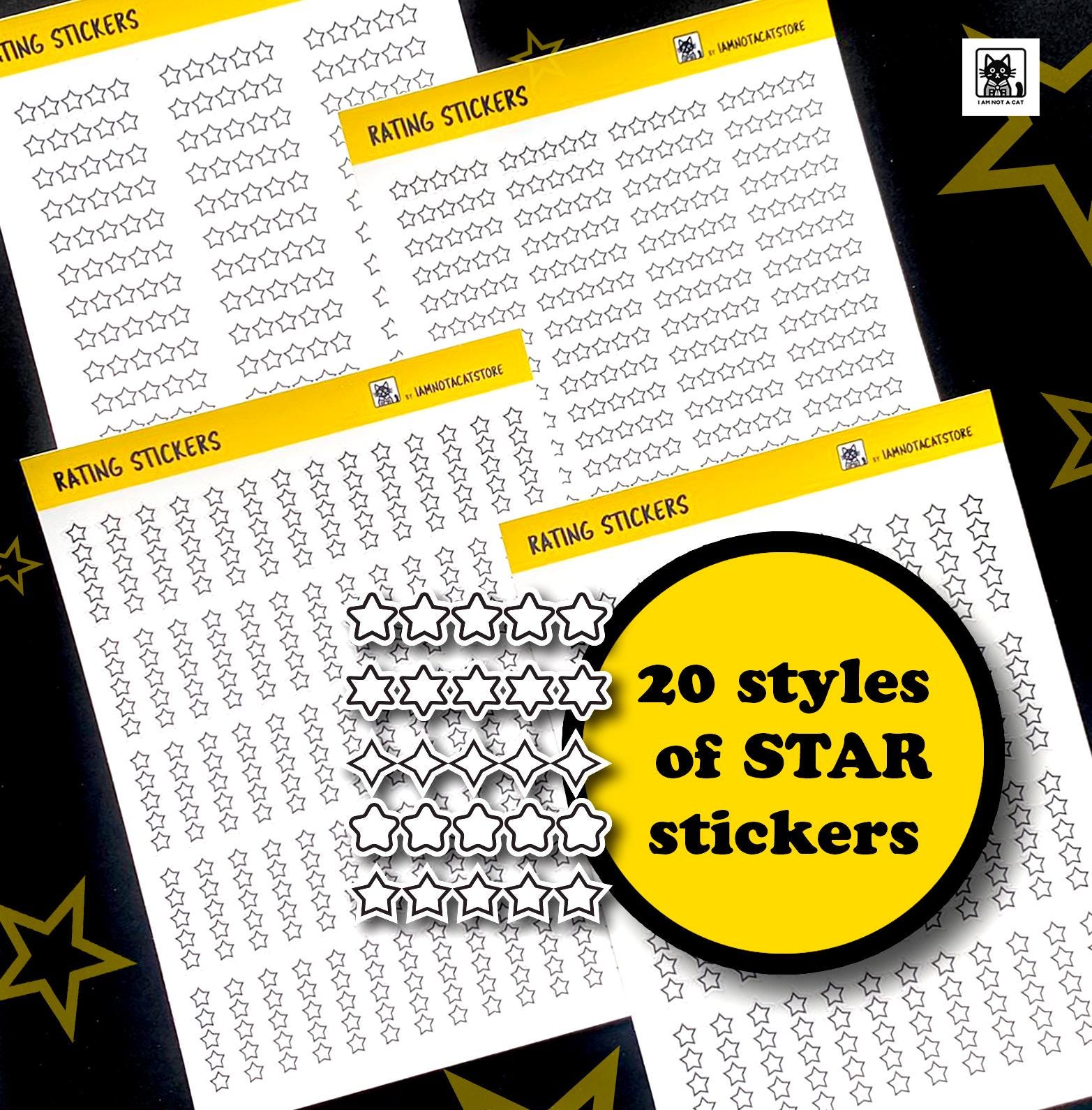Five Star Rating Planner Sticker, Book Review Sticker, Booktok, Book ...