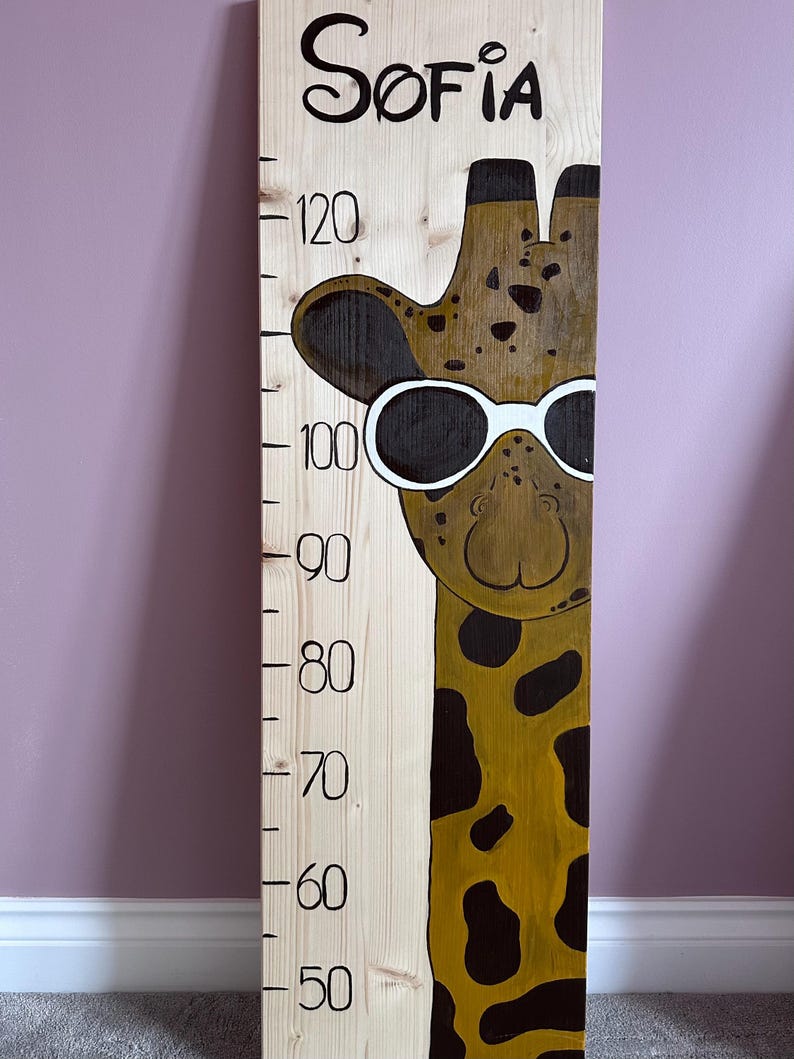 Baby Height Measurement Adorable Giraffe - No-Drill Growth Chart For ...
