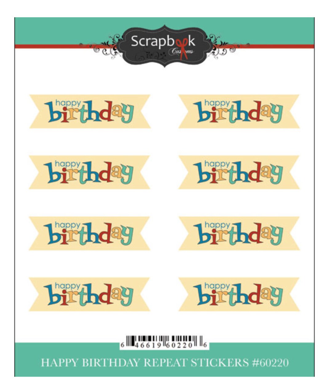 Scrapbook Customs Happy Birthday Repeating Sticker - Etsy