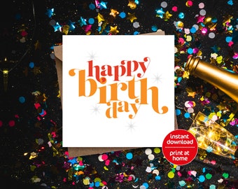 Printable Birthday Card, Instant Download, Cards for Birthday, Birthday ...