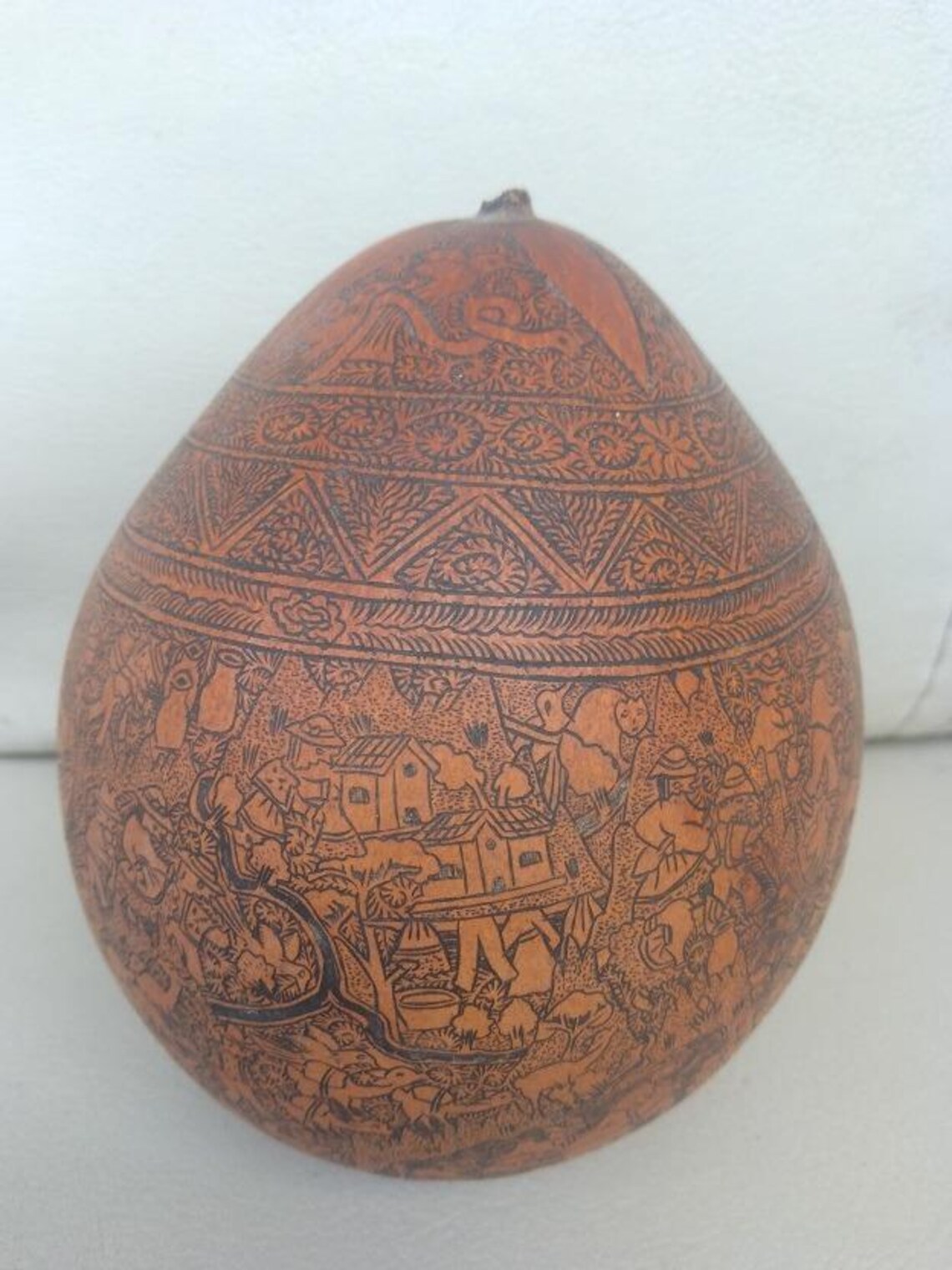 Hand Carved Gourd From Peru - Etsy