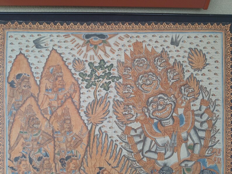 Vintage Large Kamasan Painting From Bali - Etsy