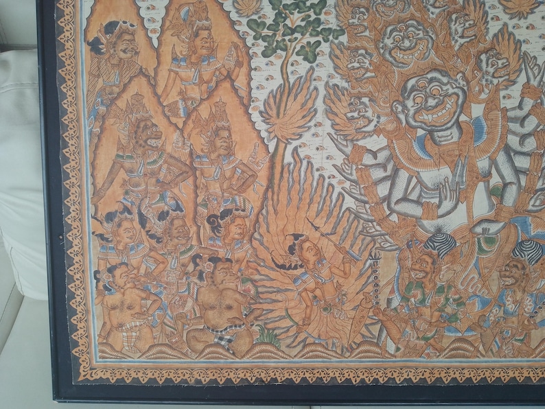 Vintage Large Kamasan Painting From Bali - Etsy