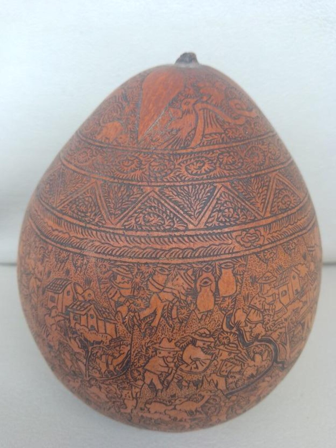 Hand Carved Gourd From Peru - Etsy