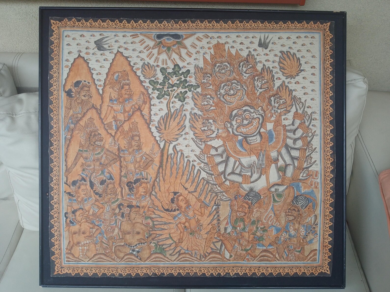 Vintage Large Kamasan Painting From Bali - Etsy