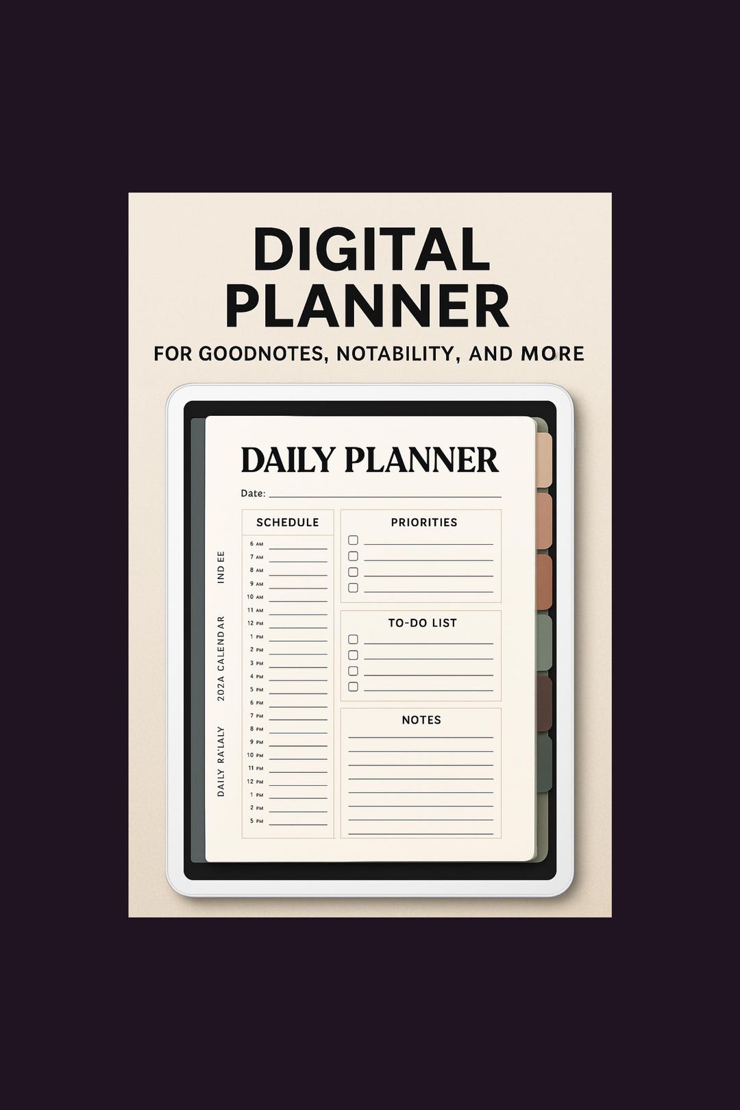 Daily Planner Printable | Minimalist To-do List | Undated Schedule ...