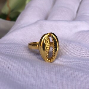 Cowrie Shell Charm Ring, Shell Ring, Statement Ring, Money Cowrie Ring ...