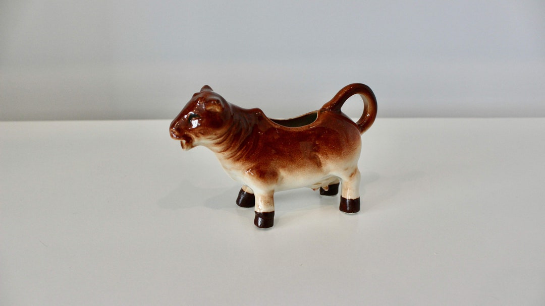 Vintage Ceramic Cow Cream Pitcher - Retro MCM Eclectic Bud Vase Planter ...