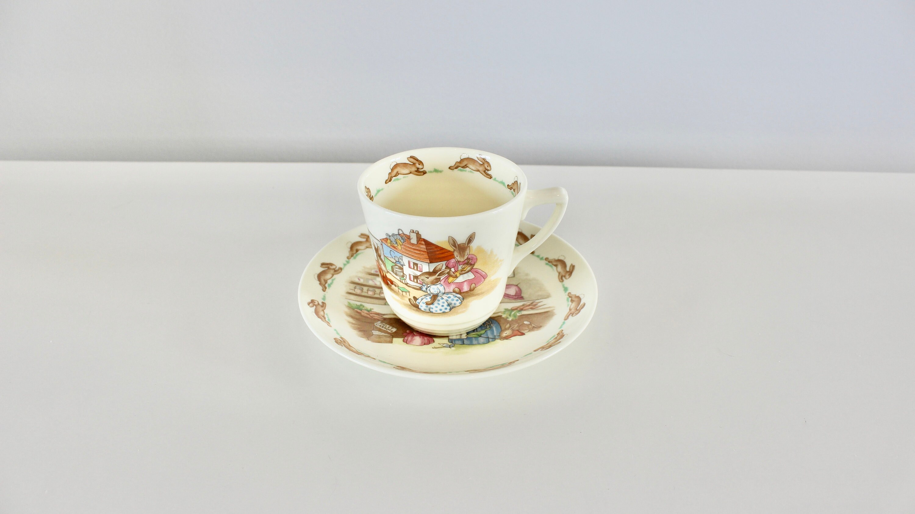 Royal Doulton Bunnykins Tea Cup & Saucer Set Fine Bone China Vintage ...