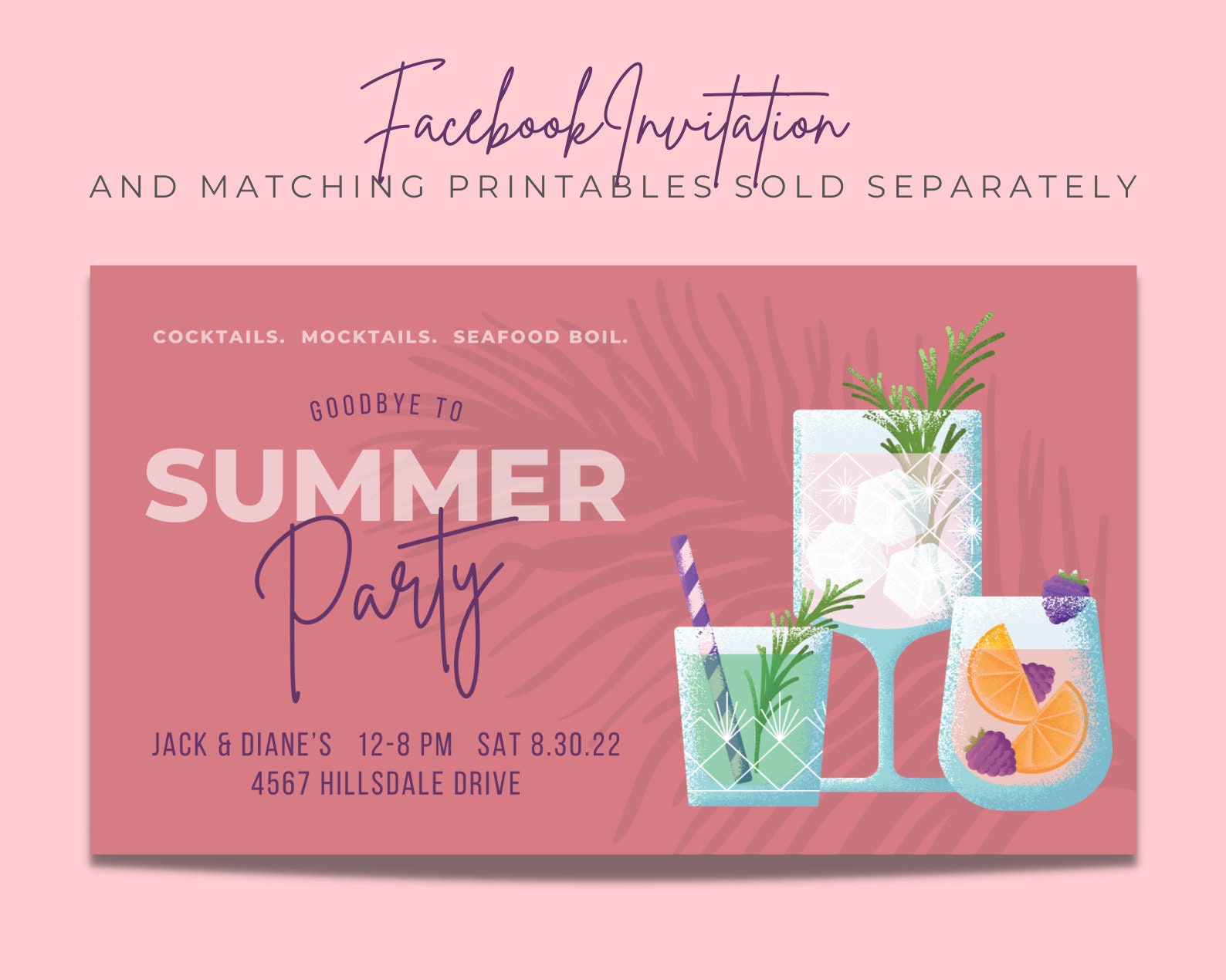 Goodbye Summer Party Printable - Editable Text Message Invitation - Etsy