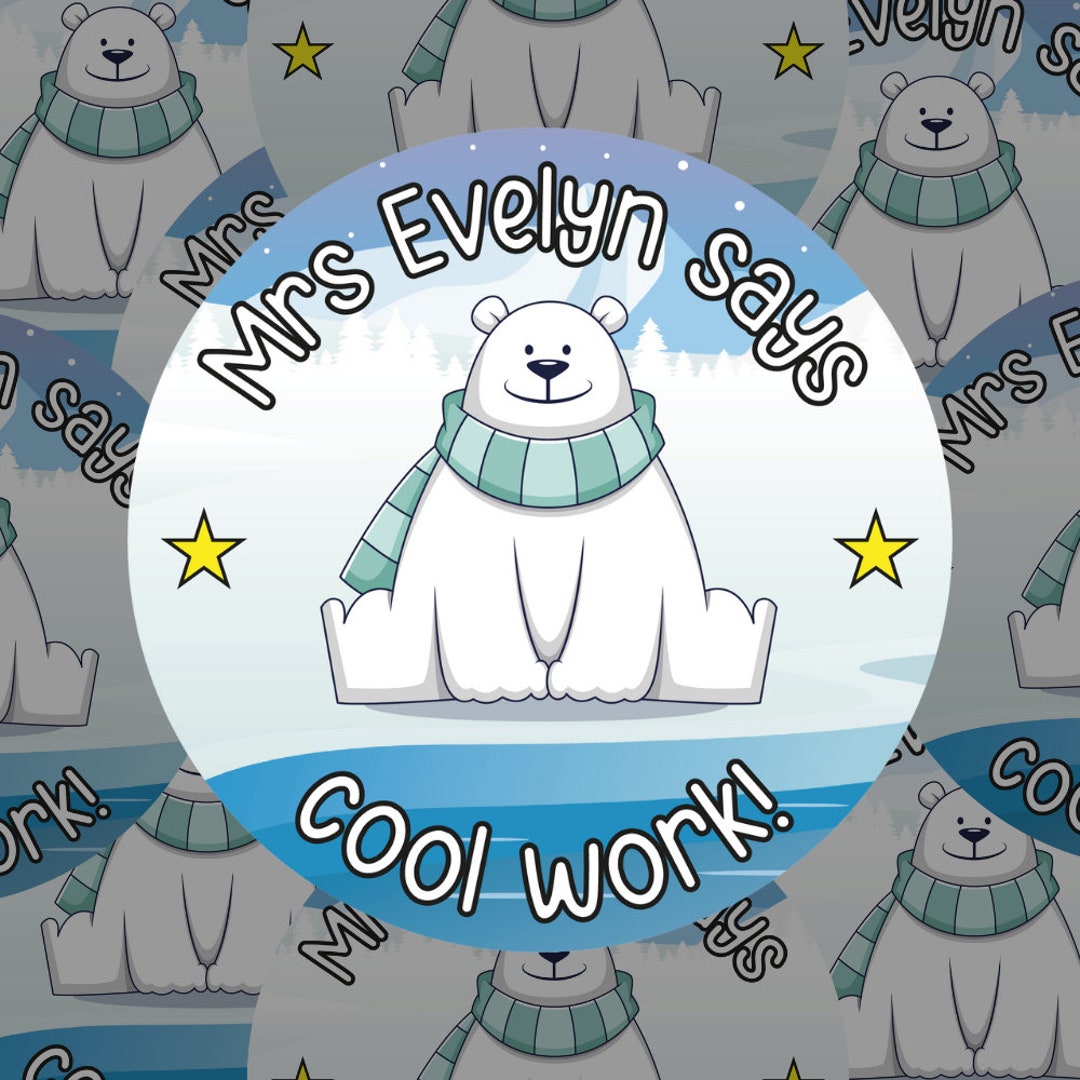 Personalised Polar Bear Stickers Teacher Sticker Sheet - Etsy