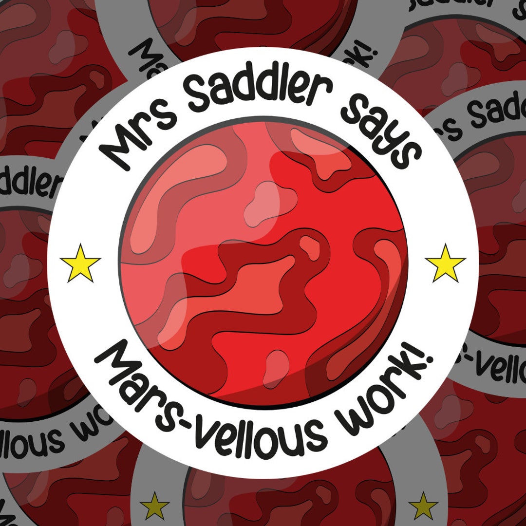 Personalised Mars Stickers School Teacher Reward Stickers Children's ...