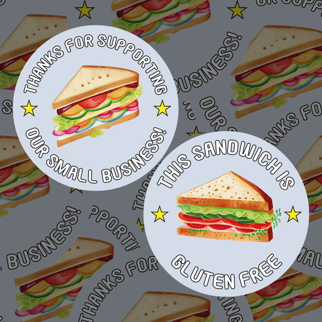Personalised Sandwich Stickers Sandwich Shop Stickers - Etsy