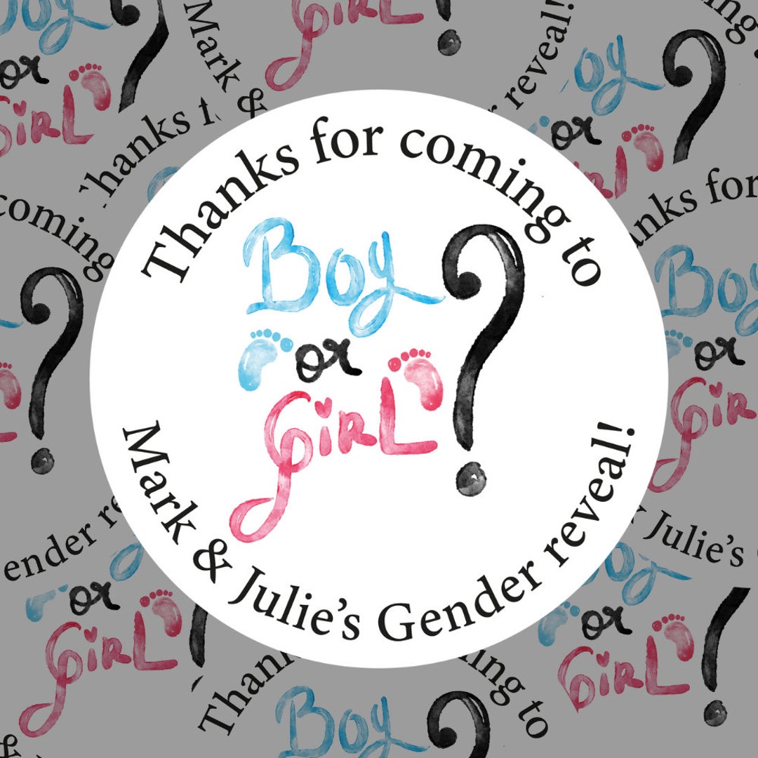 Personalised Gender Reveal Stickers Boy or Girl Stickers - Etsy