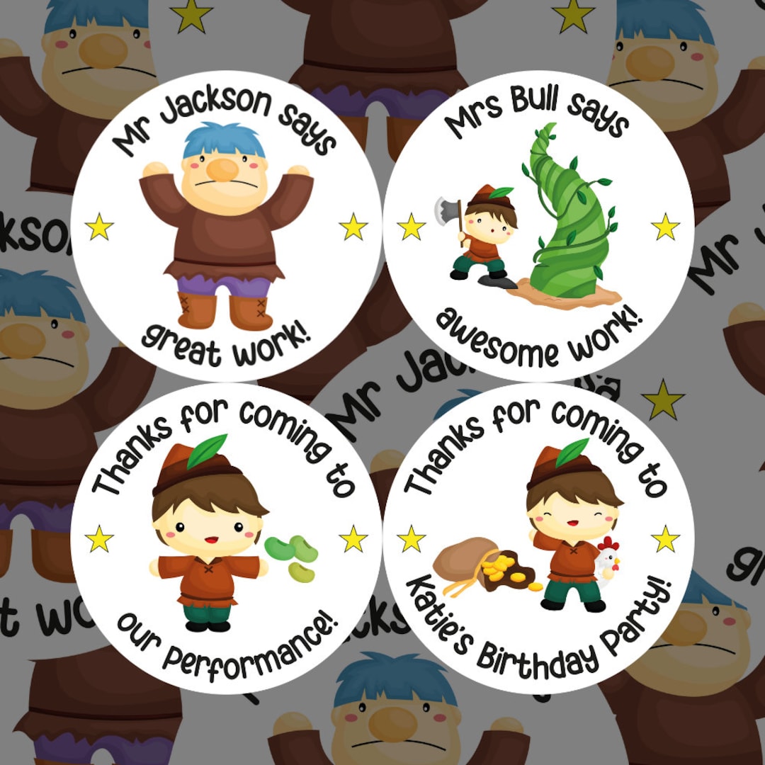 Personalised Jack & the Beanstalk Stickers School Teacher Reward ...