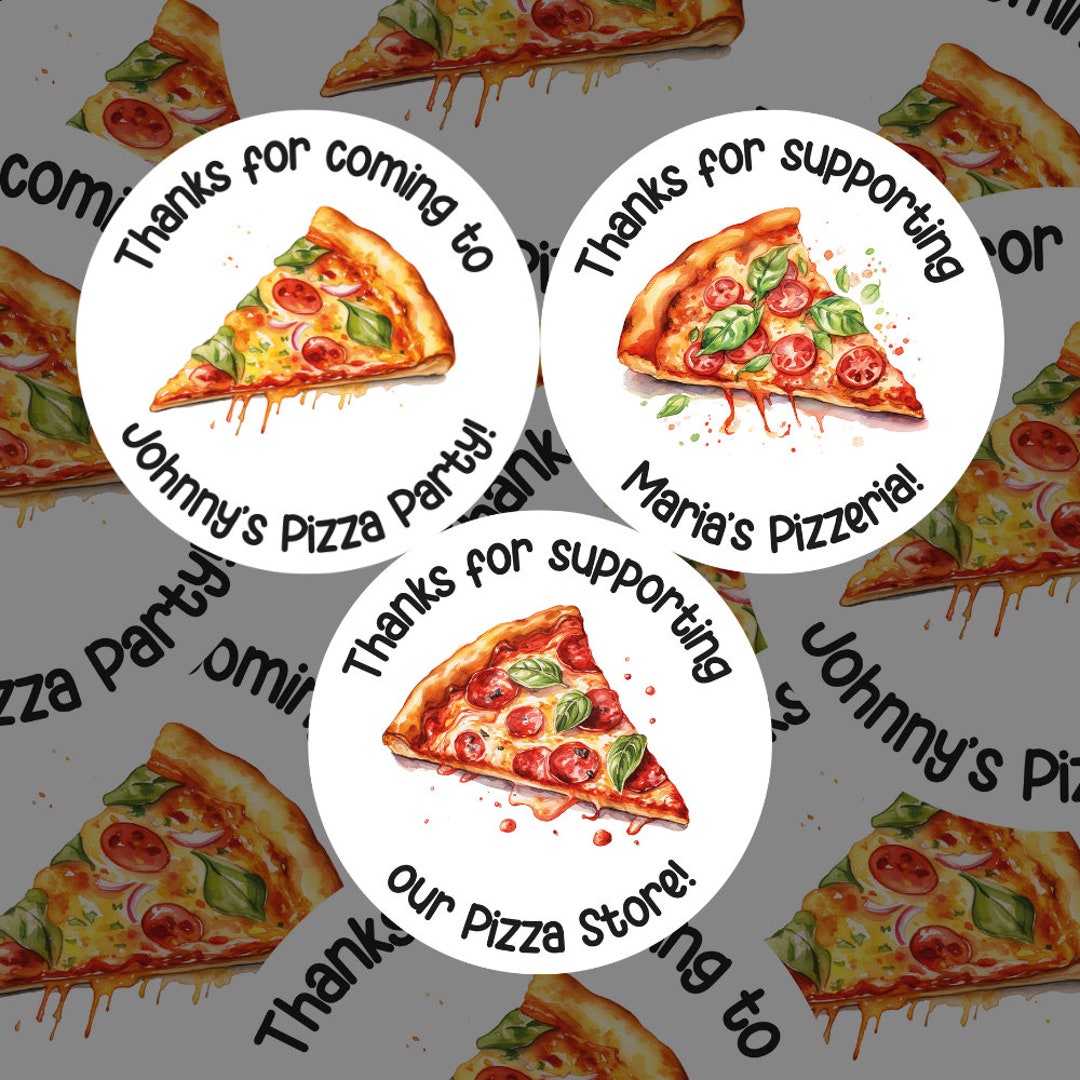 Personalised Pizza Stickers Pizza Shop Stickers - Etsy