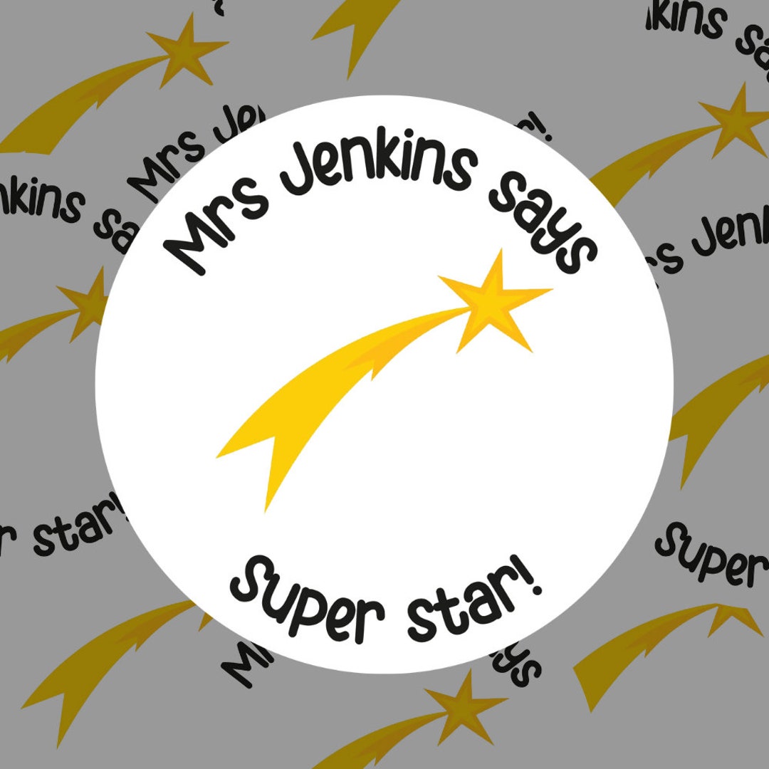 Personalised Shooting Star Stickers Vinyl Sticker Sheet Teacher Reward ...