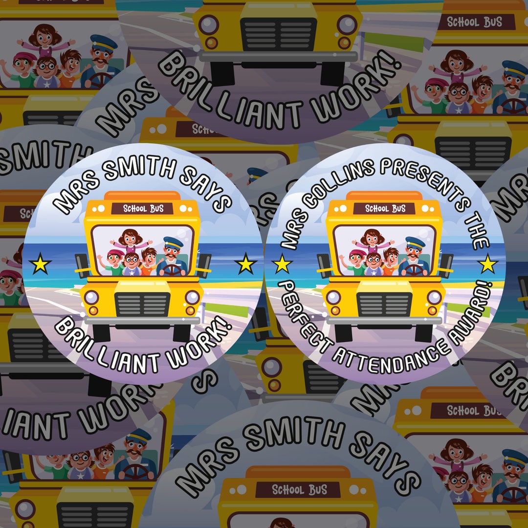 Personalised School Bus Stickers Vinyl Sticker Sheet - Etsy