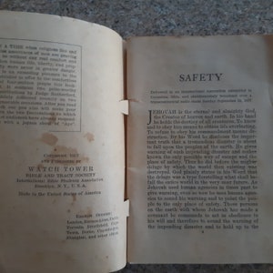 Safety Comfort 1937 Published by Watch Tower Bible and Tract Society ...