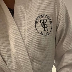 Custom Logo Robes | Personalized Waffle Weave Robe, Embroidered ...