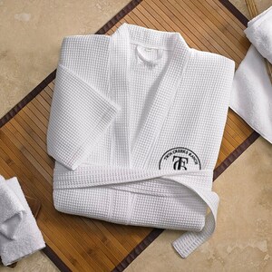 Custom Logo Waffle Robe | Embroidered Corporate Gift - Etsy