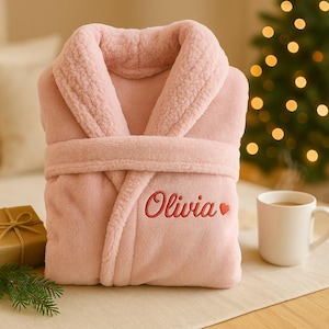 Luxurious Personalized Plush Bathrobe for Women - Embroidered Wedding ...